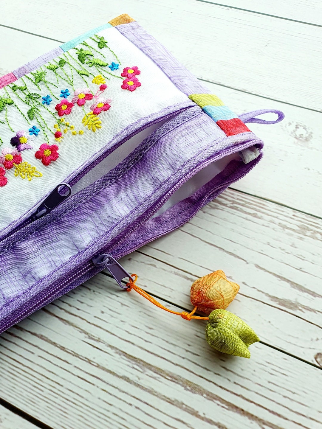 Korean Traditional Pouch - Patchwork & Embroidery - Etsy