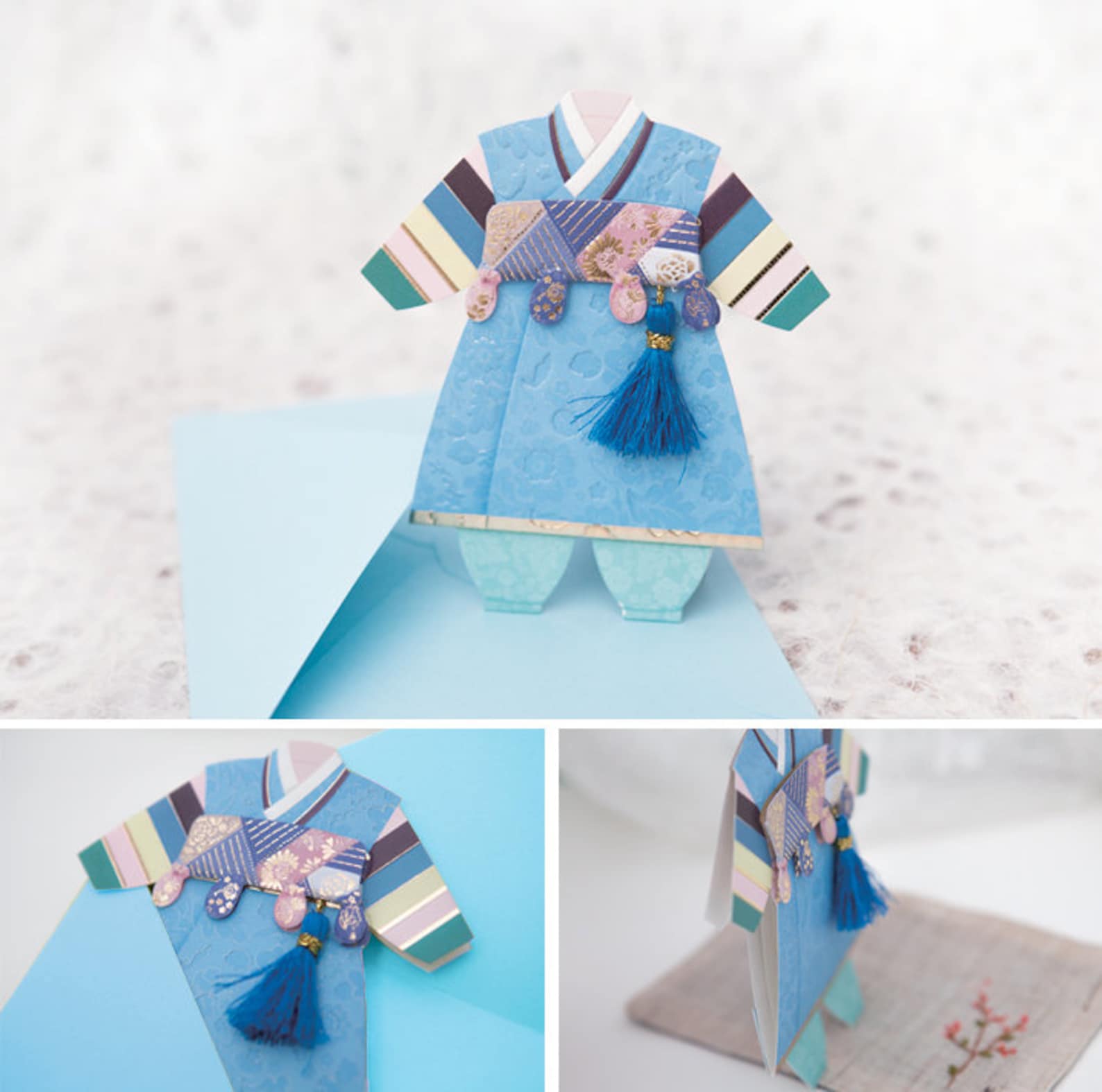 Korean Kids Hanbok Card - Korean Traditional Clothes Shape Special Card ...