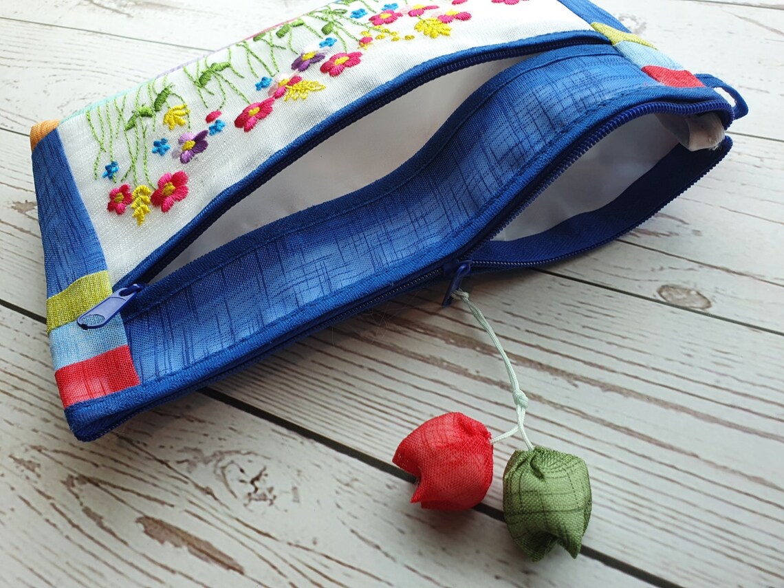 Korean Traditional Pouch - Patchwork & Embroidery - Etsy