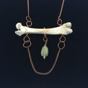 Bone Necklace With Turquoise Bead - Etsy