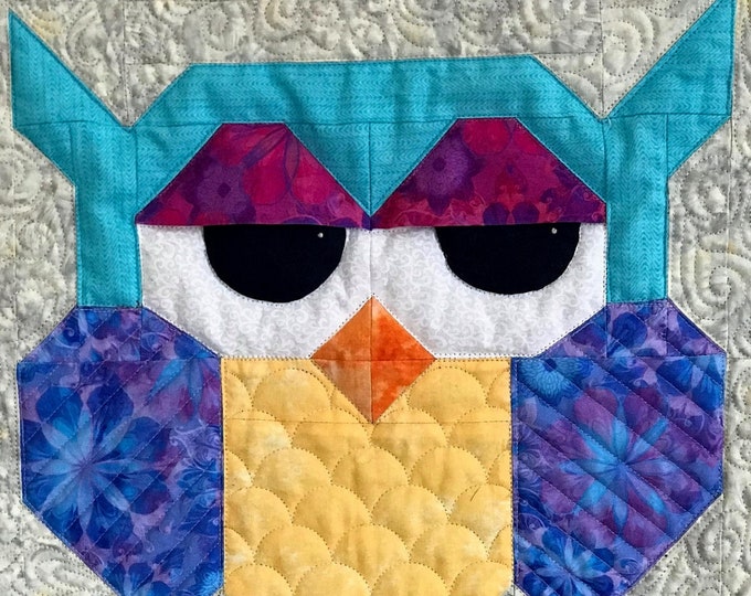 Owl Quilt Block, Pattern, Pillow, Blanket, Patchwork, Forest Animal ...