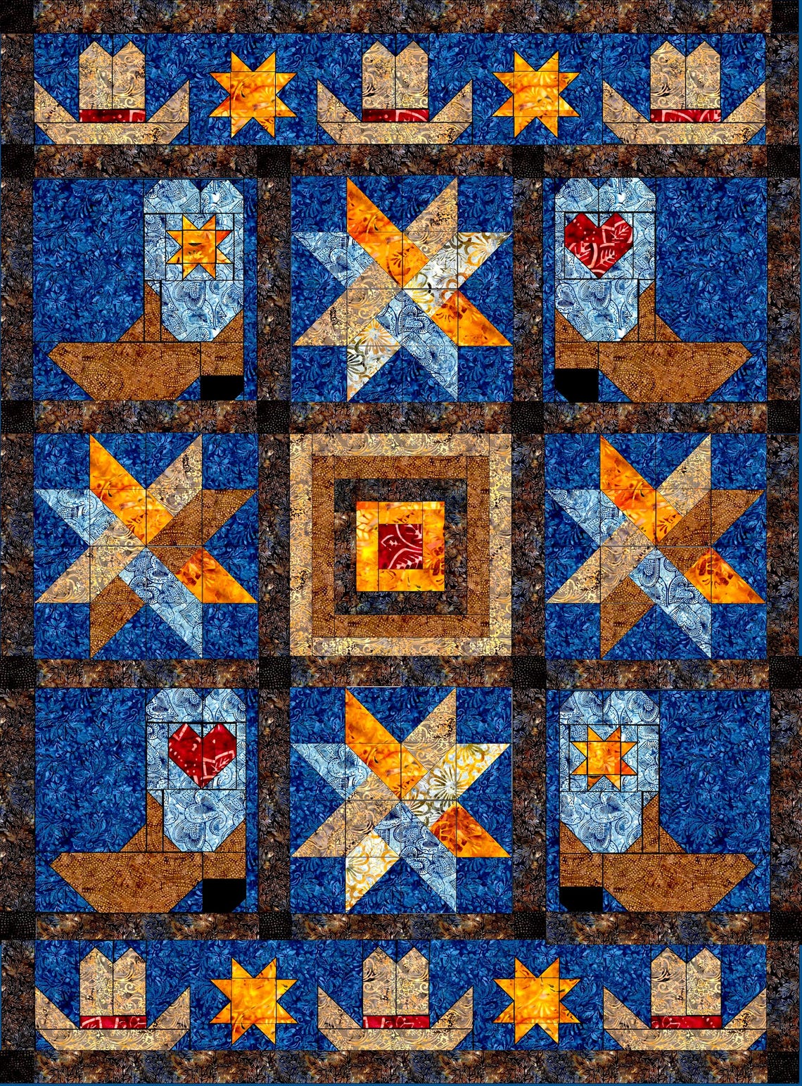 62x45 Southern Kicks Quilt Pdf Pattern - Etsy