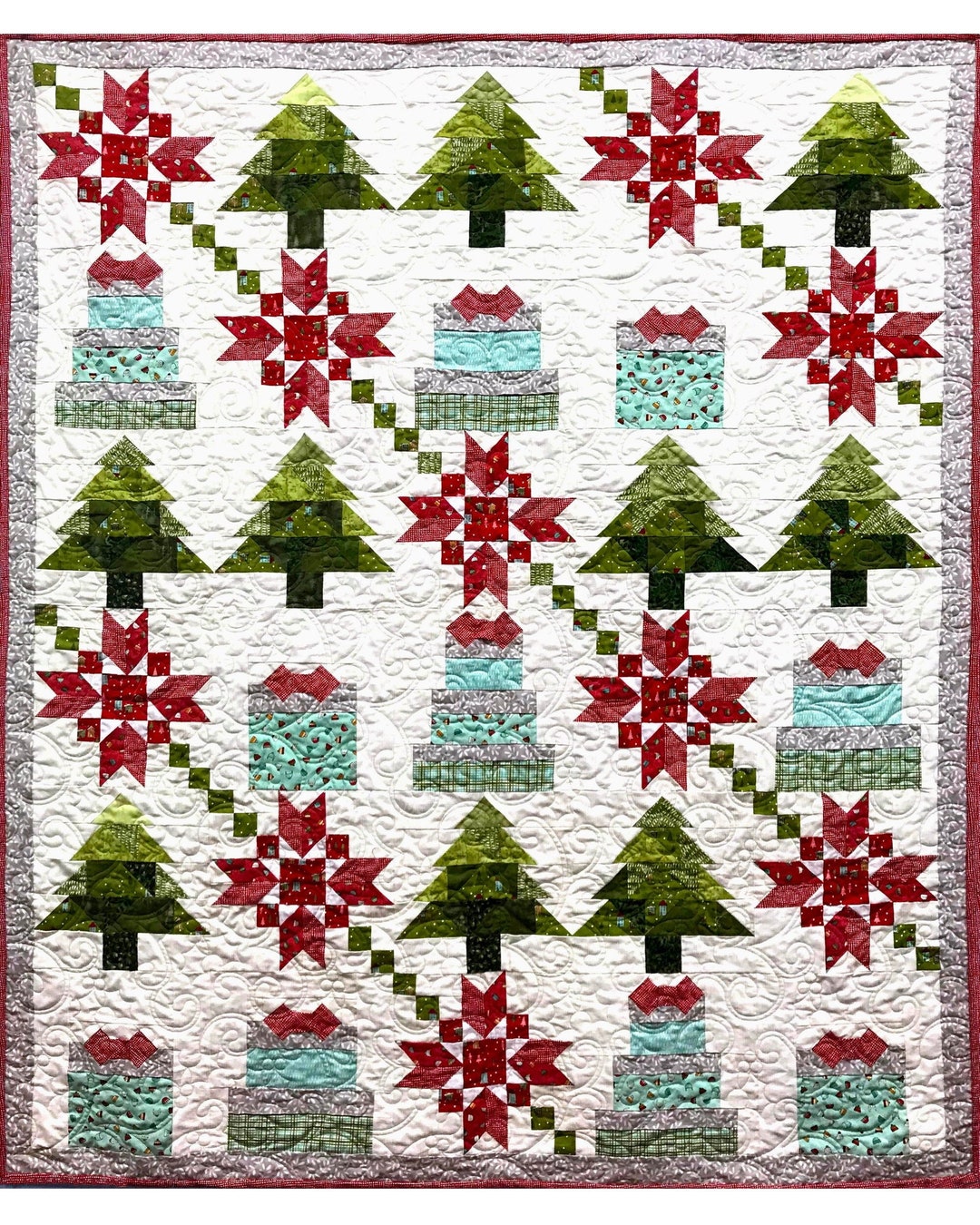 Happy Christmas Quilt or Wall Hanging PDF Pattern Ready to Download. 60 ...