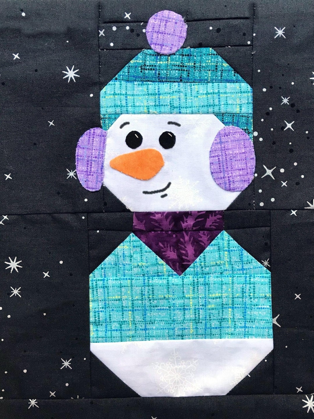 10.5" Winter Snowman Block Pdf Pattern. Use the Snow Folk Blocks to ...