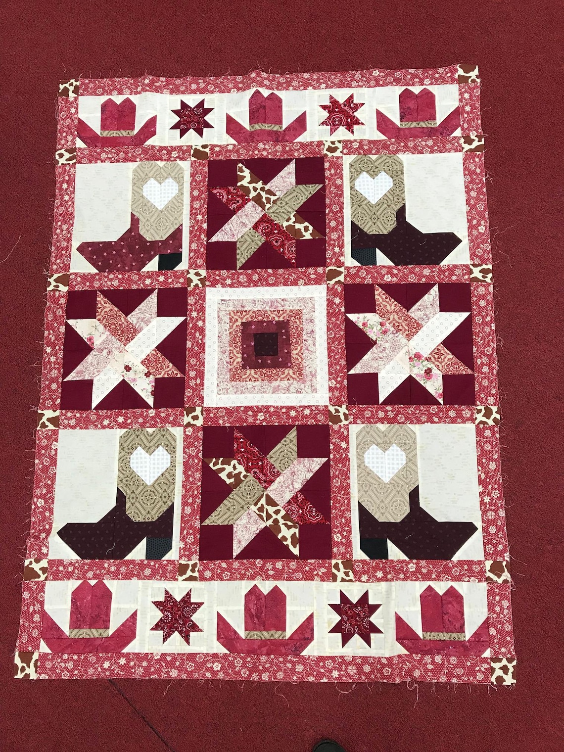 62x45 Southern Kicks Quilt Pdf Pattern - Etsy