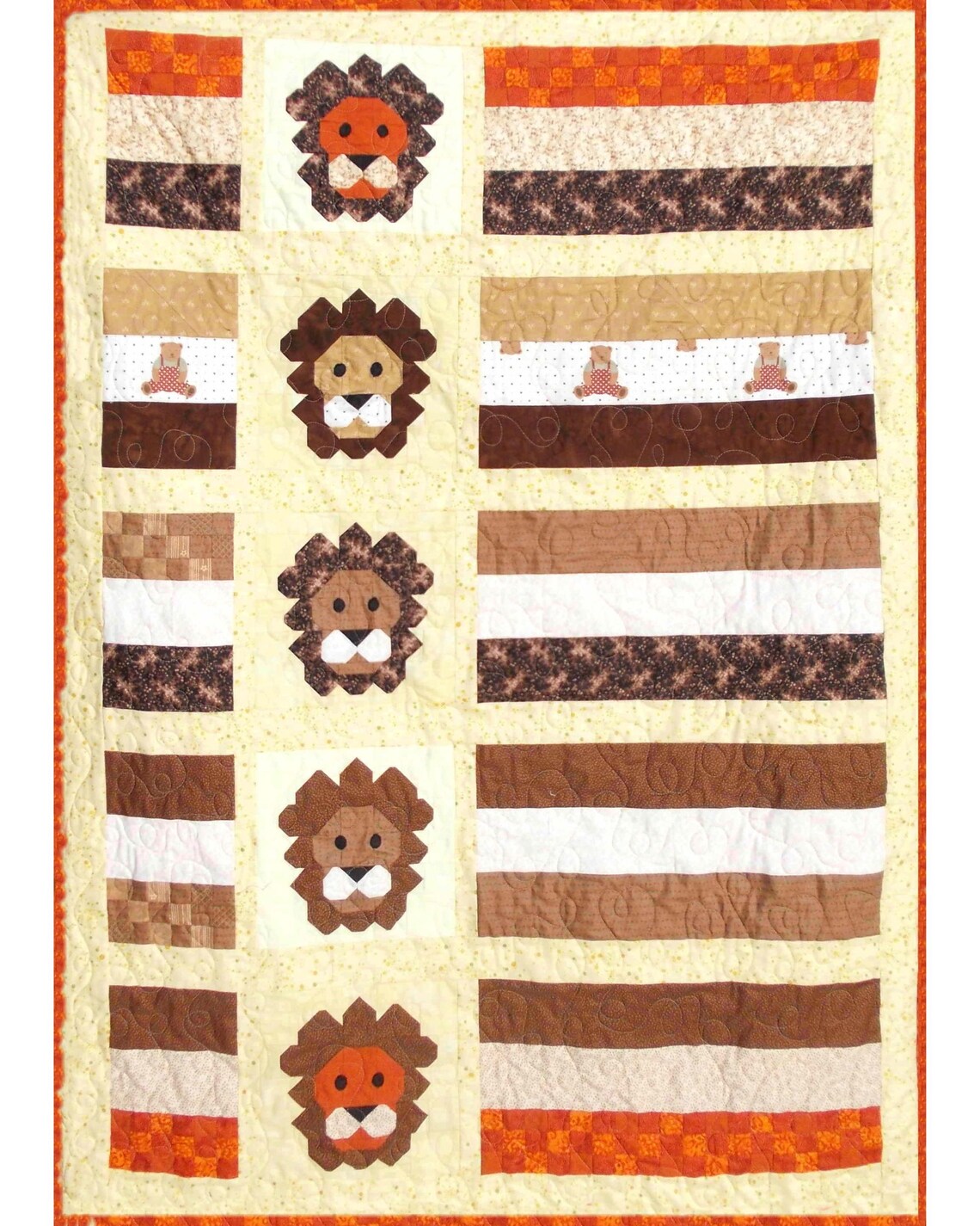 9.5 Inch Lion Block Pattern Pdf - Etsy