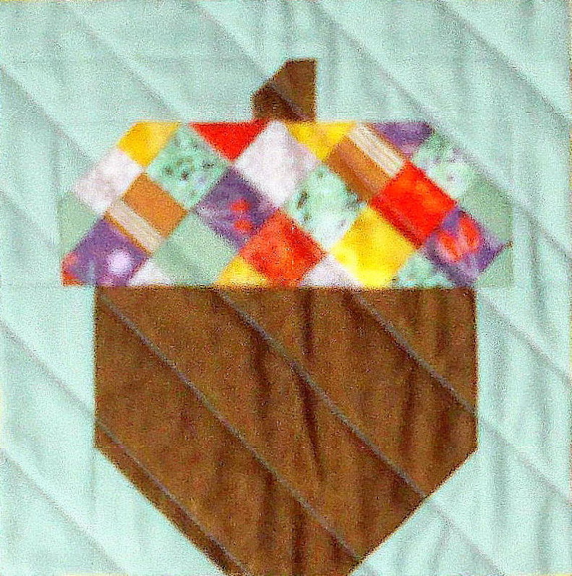9.5" Acorn Quilt Block Pdf Pattern. - Etsy