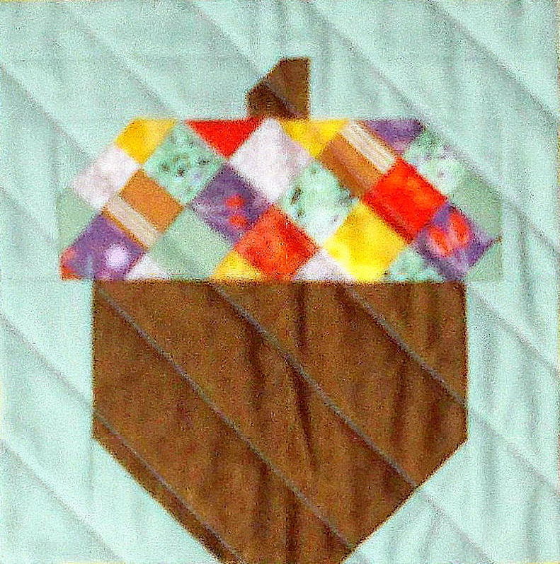 9.5" Acorn Quilt Block Pdf Pattern. - Etsy