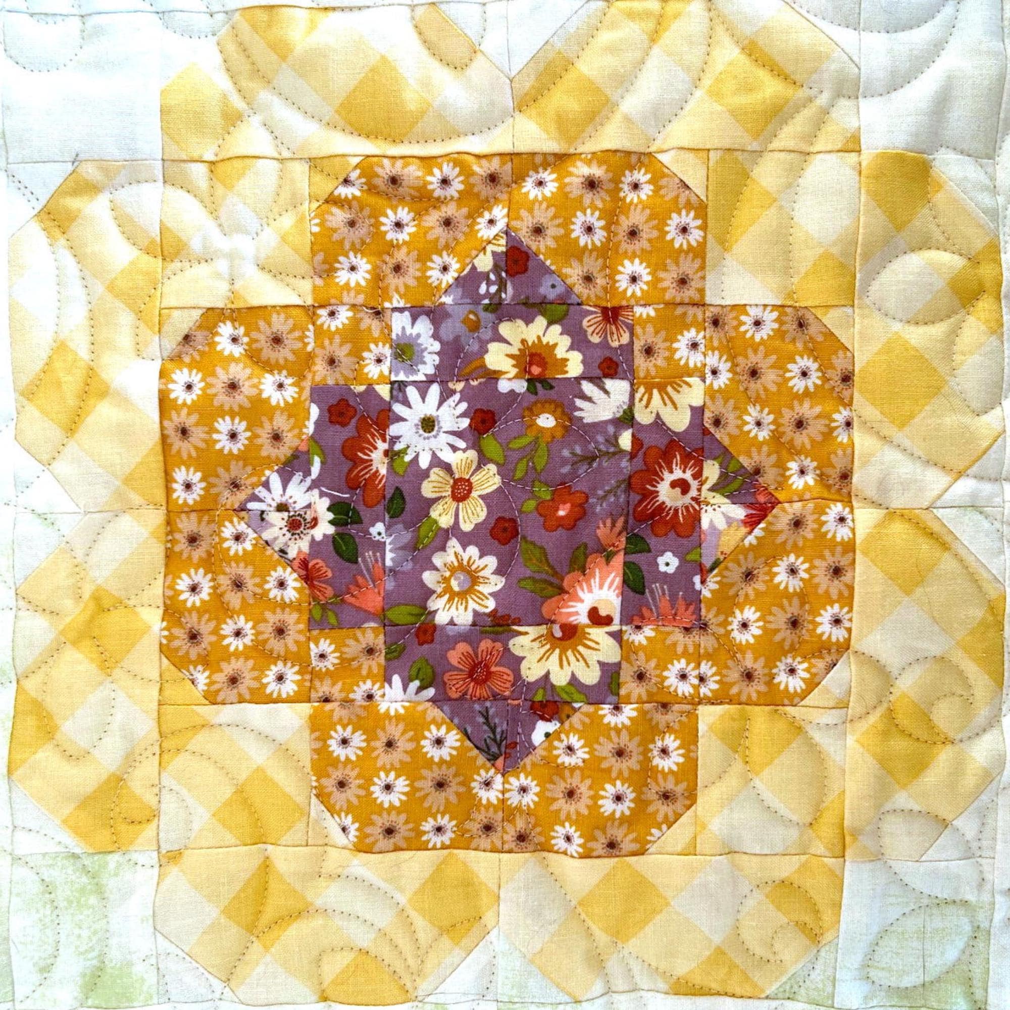 10.5" Spring Flower Quilt Block PDF Pattern. - Etsy