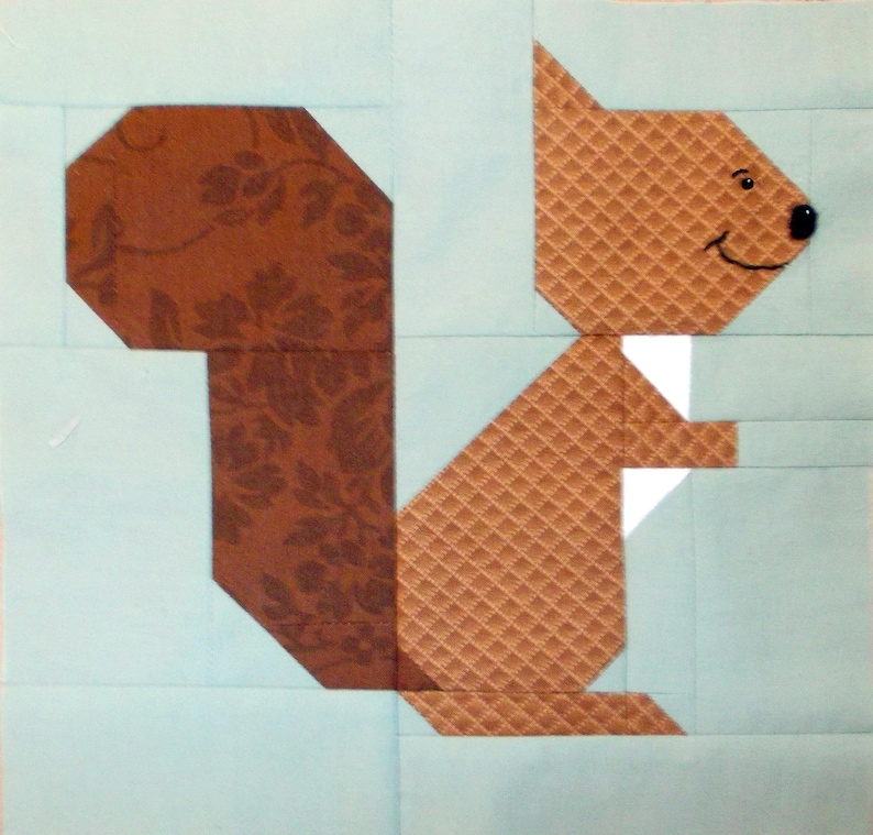 9.5" Squirrel Quilt Block Pattern PDF Download - Etsy