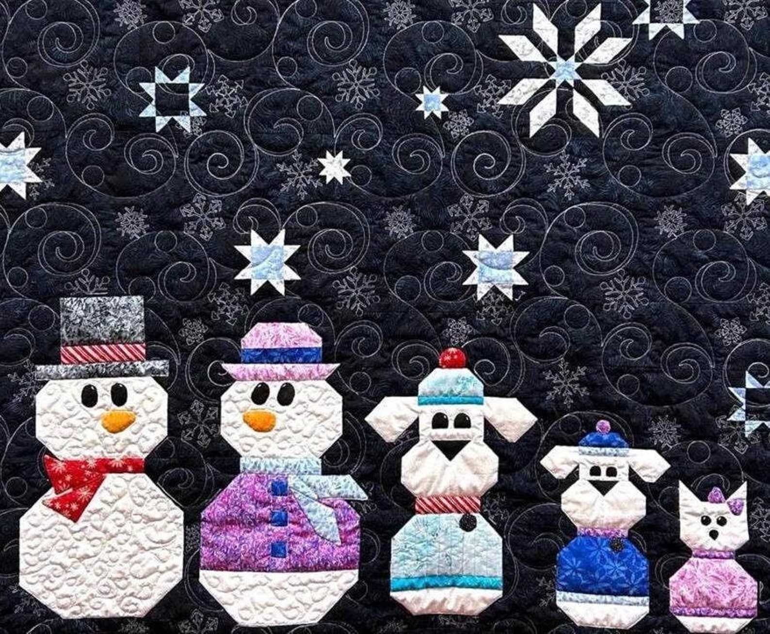 62"x52" Snow Peeps Quilt Pdf Pattern - Etsy