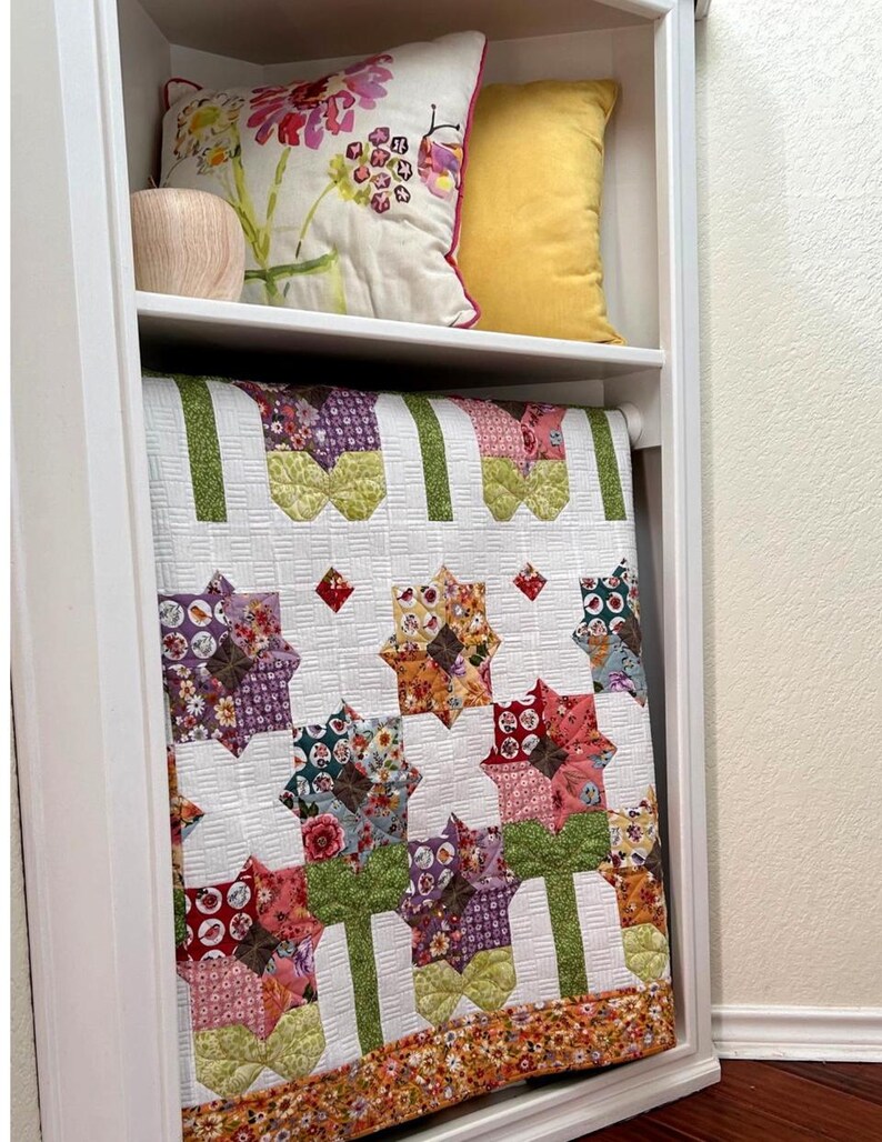 Flower Pop Quilt Pdf Pattern. Finishes 80"x60" - Etsy