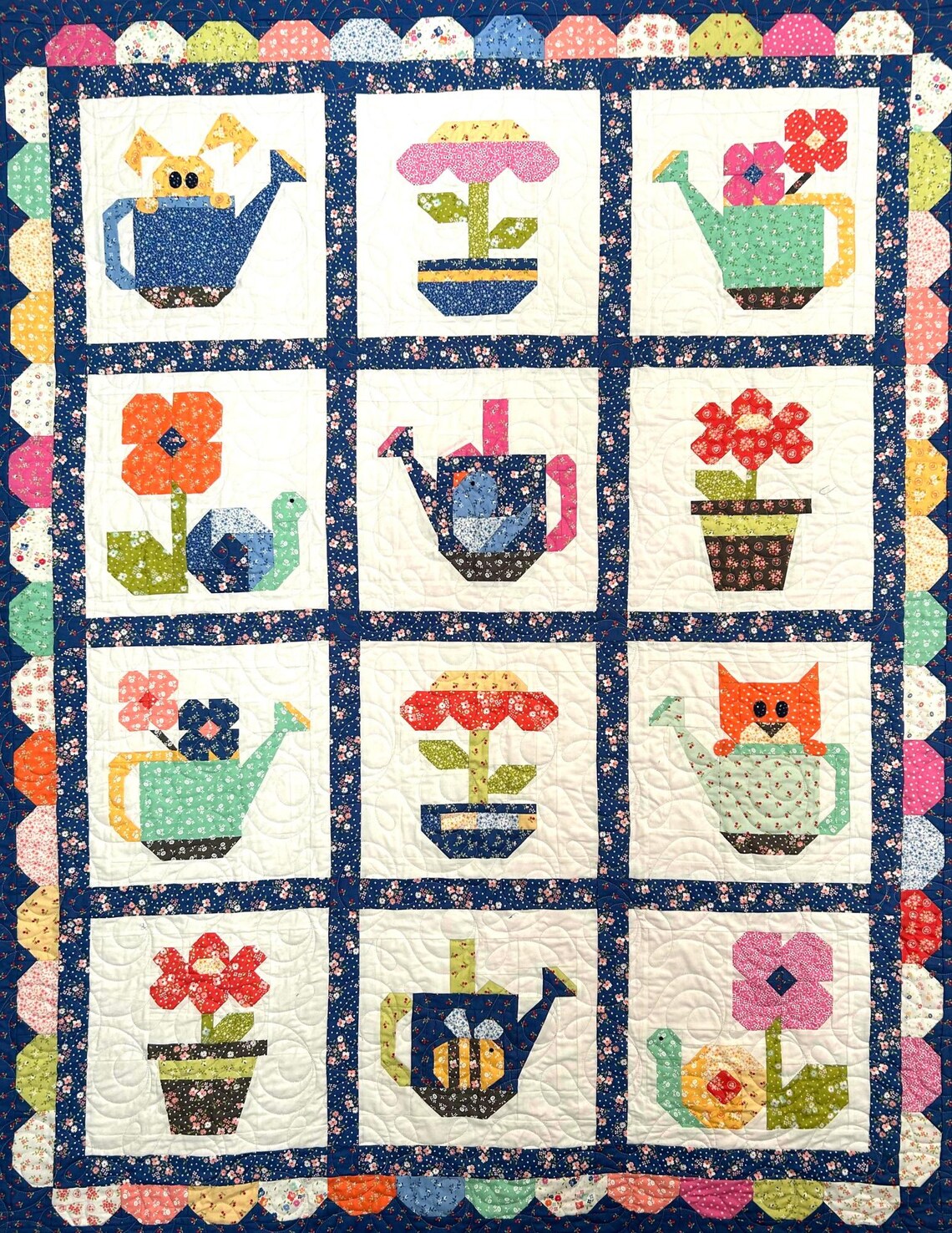12.5 Inch Flower With Snail Facing Right and Left Pattern Pdf - Etsy