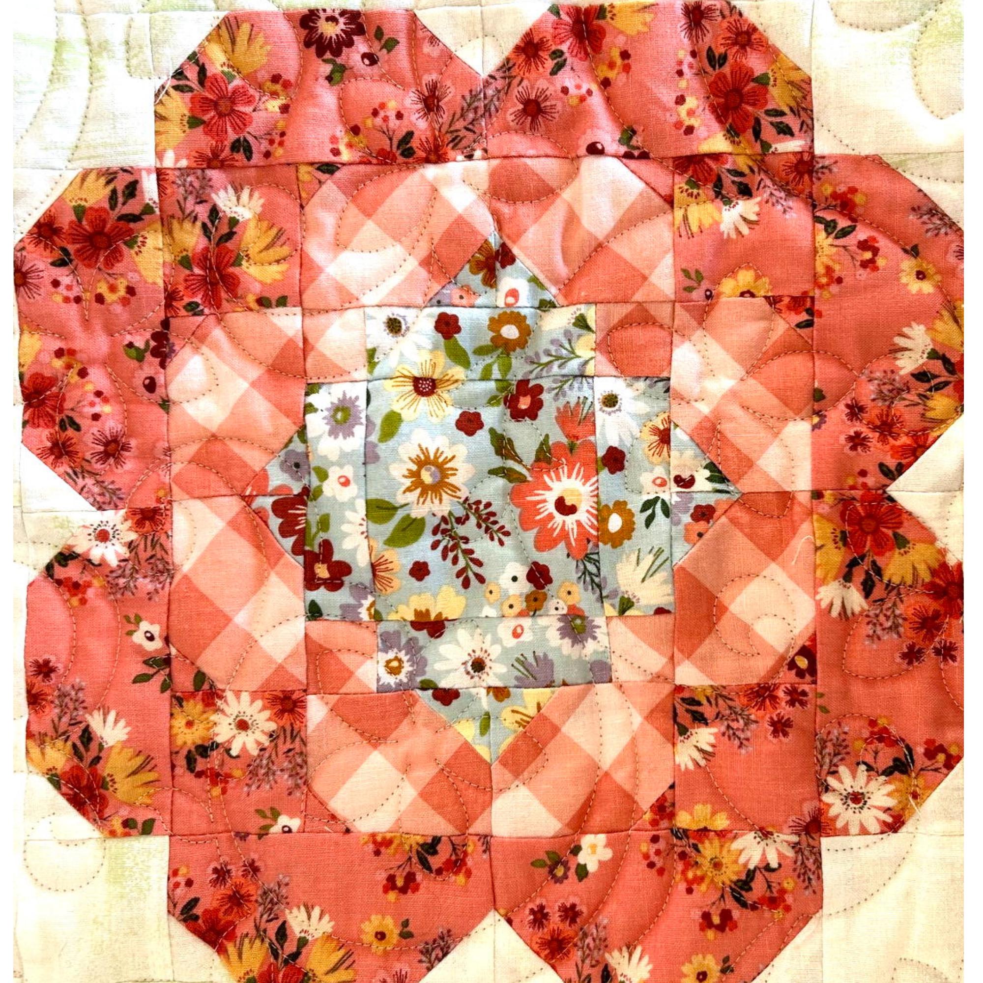 10.5" Spring Flower Quilt Block PDF Pattern. - Etsy