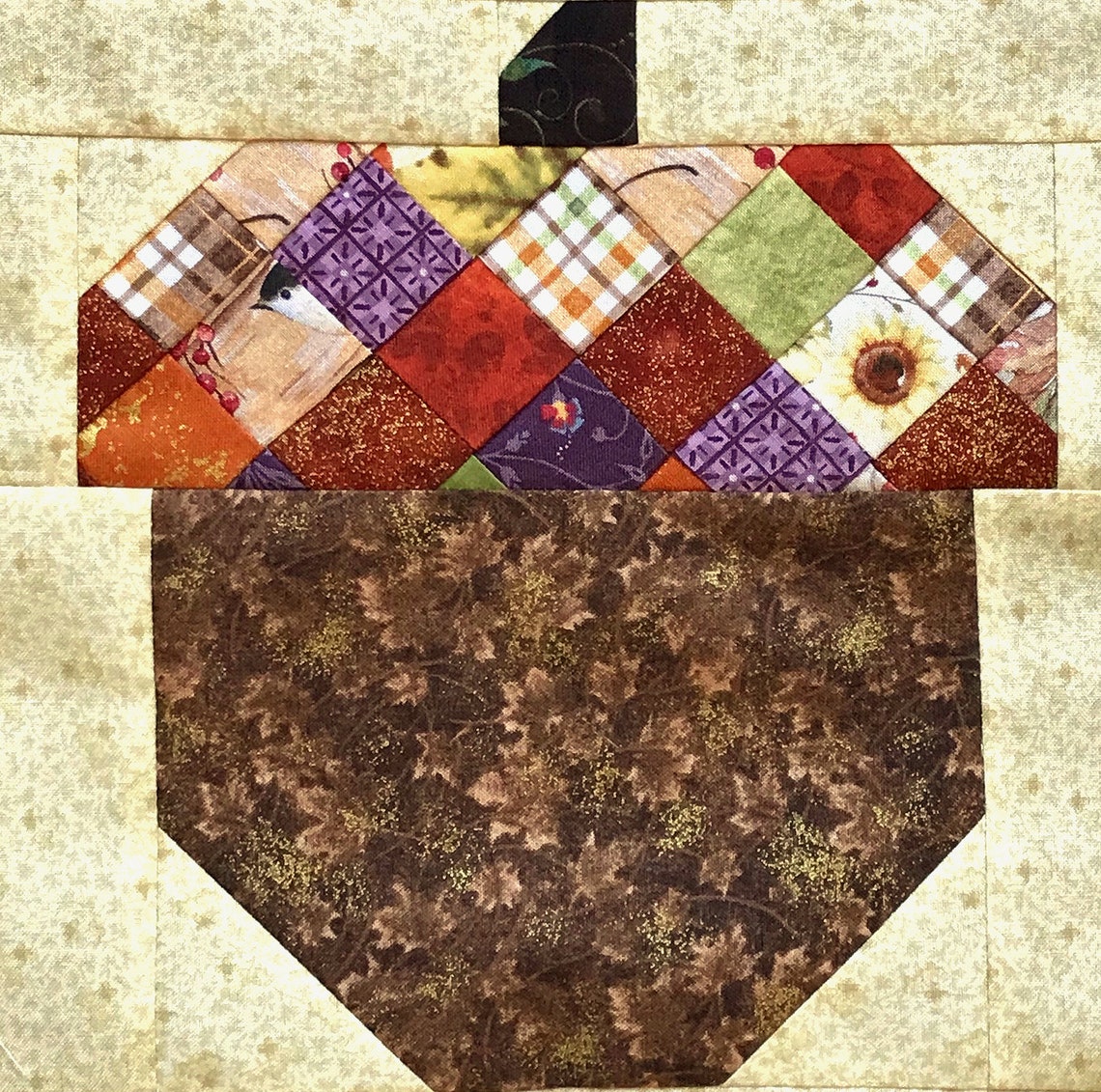 9.5" Acorn Quilt Block Pdf Pattern. - Etsy