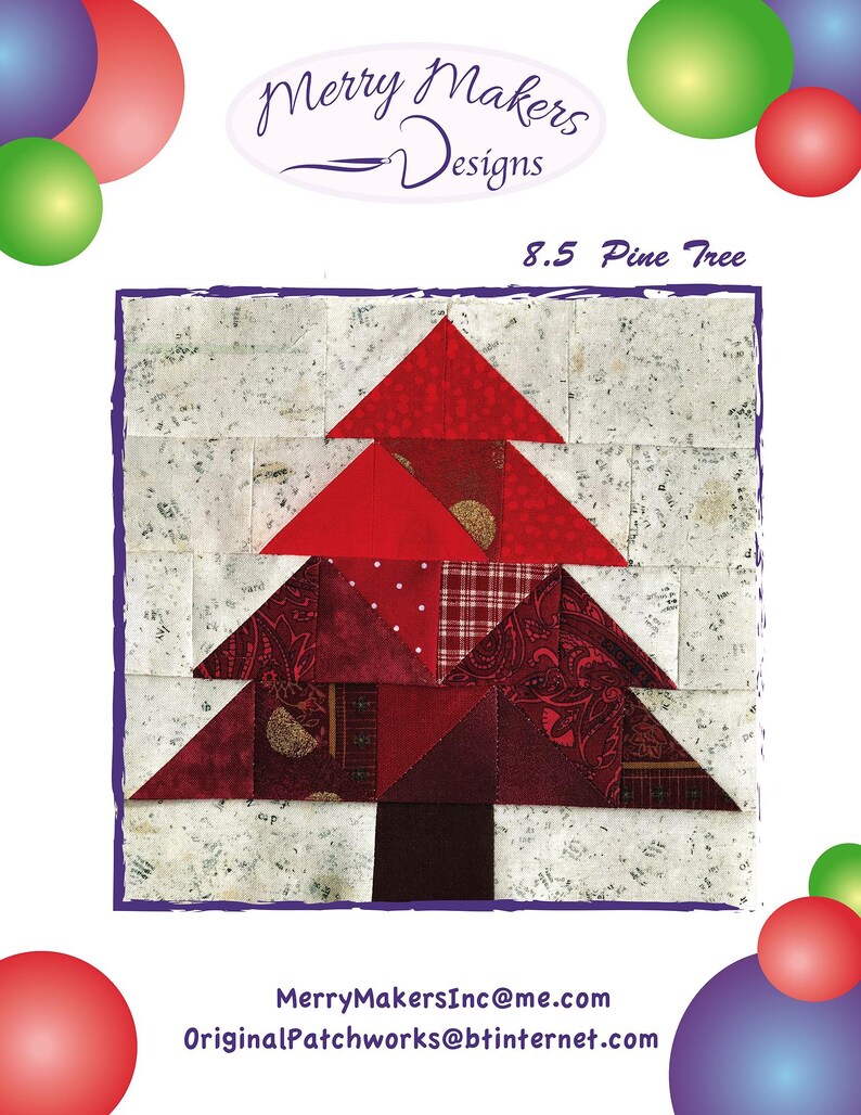 10.5 and 8.5 Pine Tree Block Pattern Pdf - Etsy