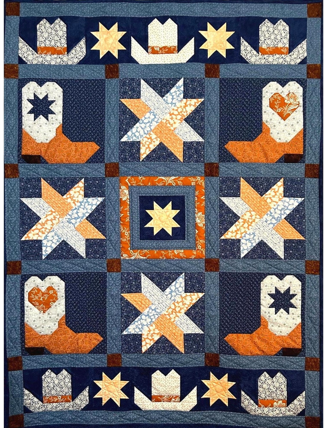 62x45 Southern Kicks Quilt Pdf Pattern - Etsy