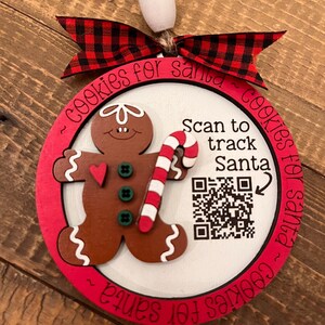 Santa Tracker QR Code Ornament, Norad Christmas Ornament, Farmhouse ...