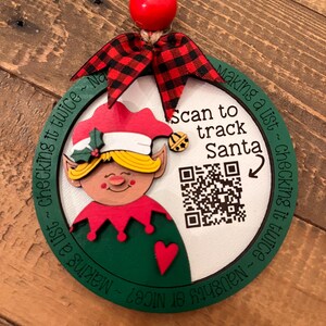 Santa Tracker QR Code Ornament, Norad Christmas Ornament, Farmhouse ...