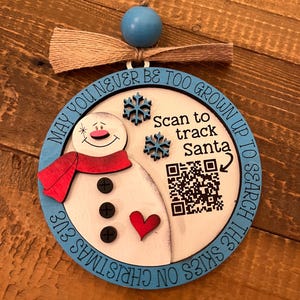 Santa Tracker QR Code Ornament, Norad Christmas Ornament, Farmhouse ...
