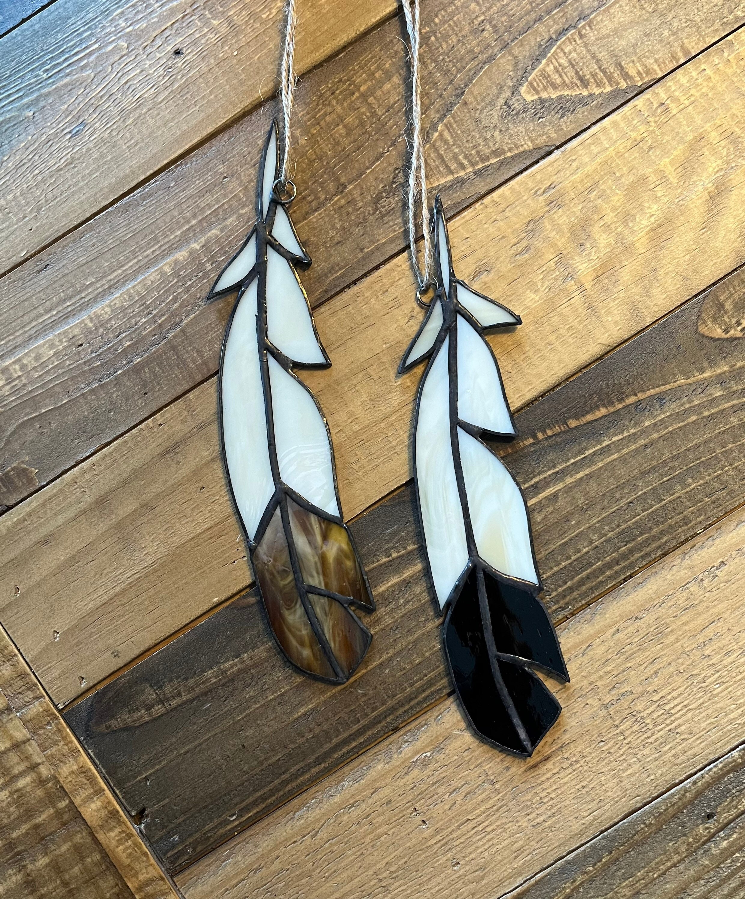 Stained Glass Eagle Feathers-set of Two in Gift Box - Etsy
