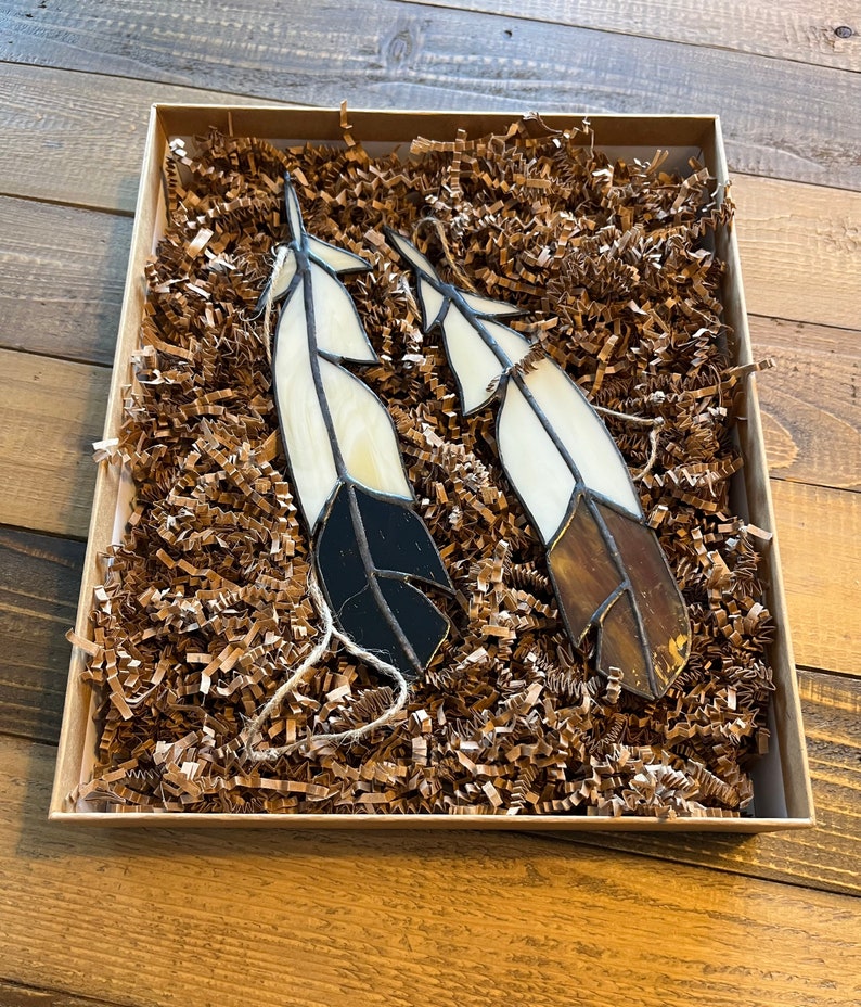 Stained Glass Eagle Feathers-set of Two in Gift Box - Etsy