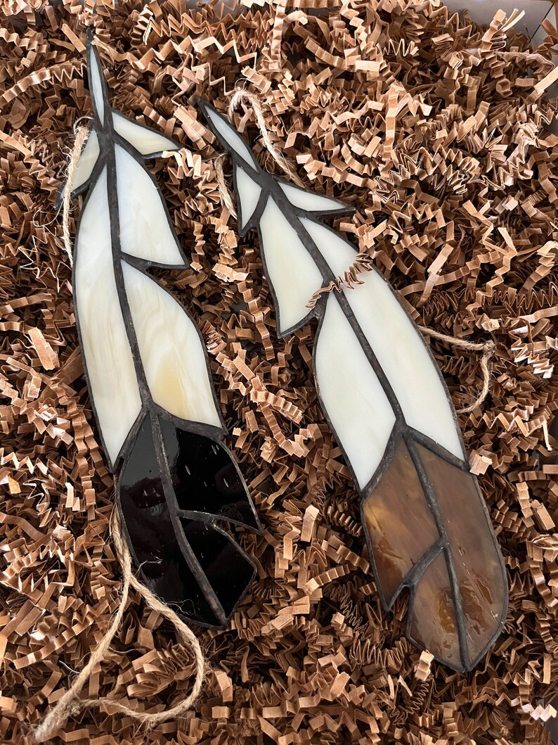 Stained Glass Eagle Feathers-set of Two in Gift Box - Etsy