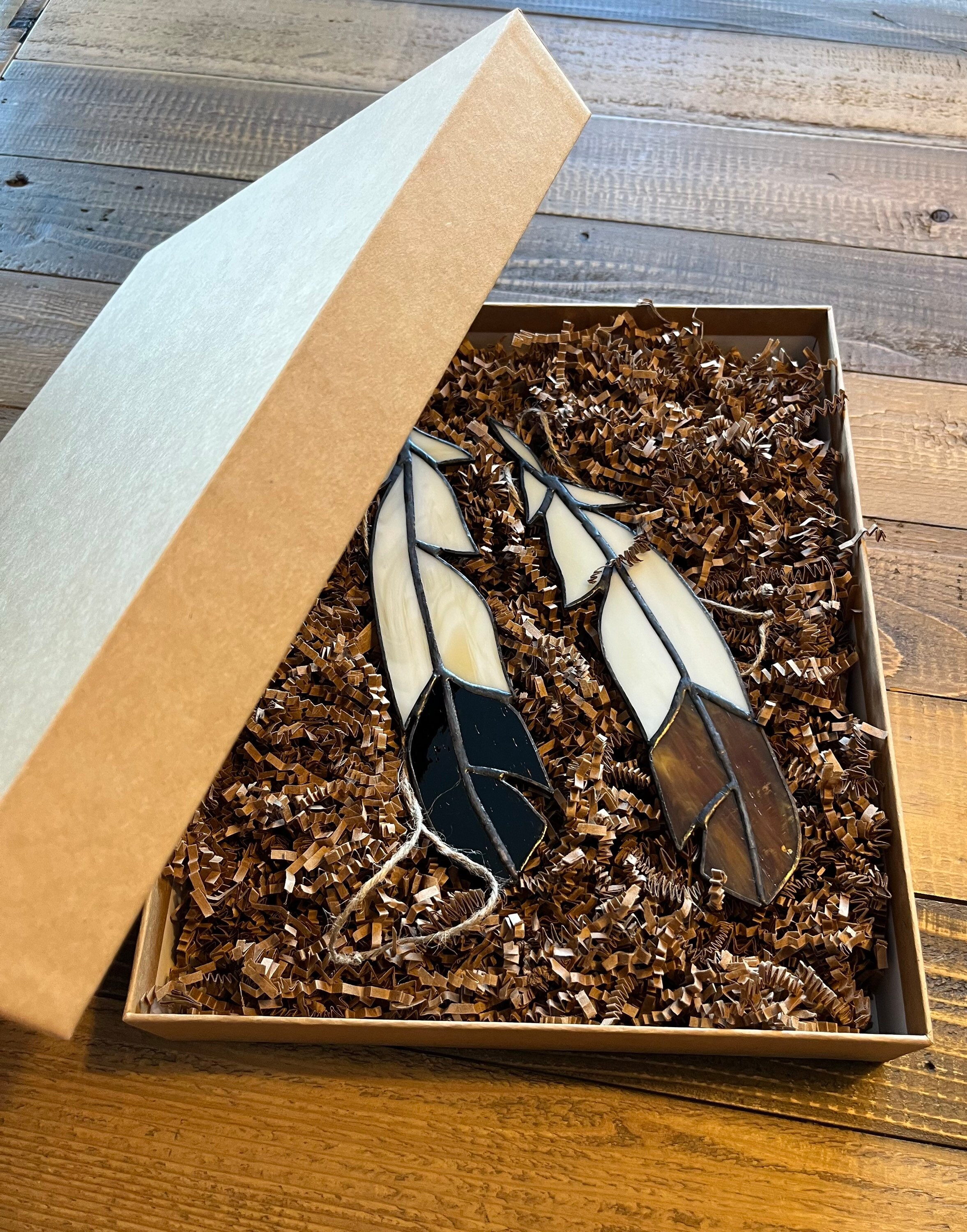 Stained Glass Eagle Feathers-set of Two in Gift Box - Etsy