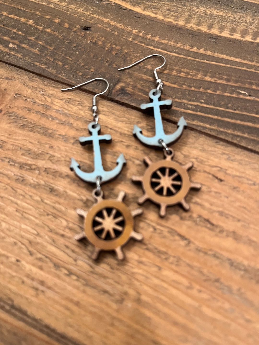 Anchor Earrings, Cruise Earring, Ship Wheel Cruise Earrings, Teardrop ...