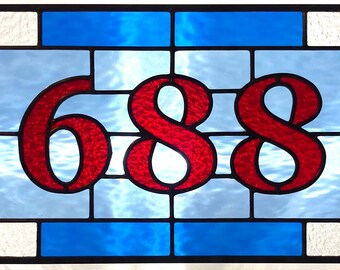 Custom Stained Glass Numbers, Suncatcher Address Sign, Personalized ...