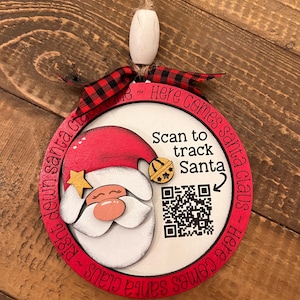 Santa Tracker QR Code Ornament, Norad Christmas Ornament, Farmhouse ...