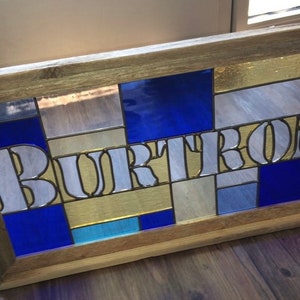 Custom Stained Glass Family Name in Frame - Etsy