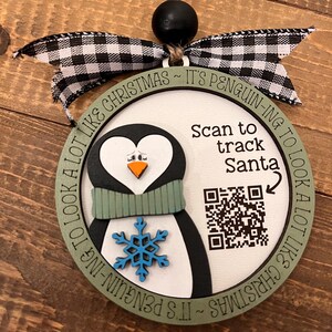 Santa Tracker QR Code Ornament, Norad Christmas Ornament, Farmhouse ...
