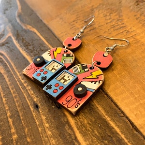 90's Kid Dangle Earrings, 90's Retro Earrings, Teardrop Earring, Dangle ...