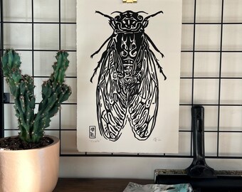 Fish Original Linocut Print Unframed - Etsy