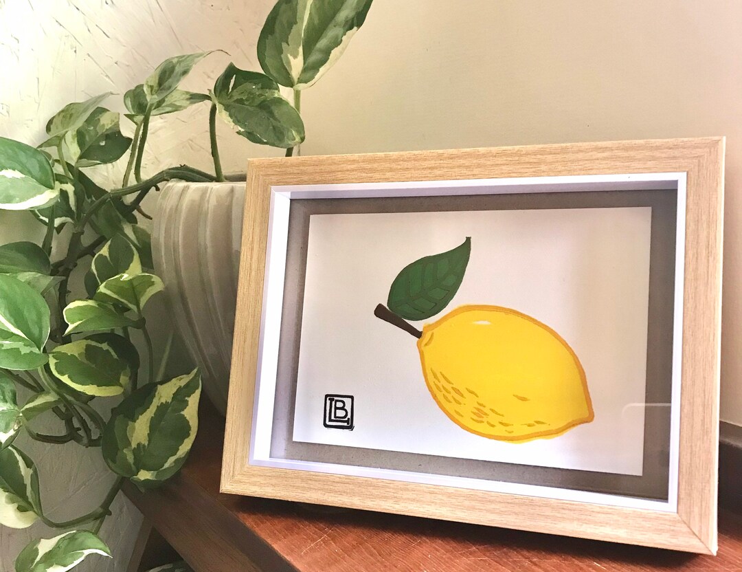 Lemon Original Linocut Print Art Home Decor - Etsy Australia
