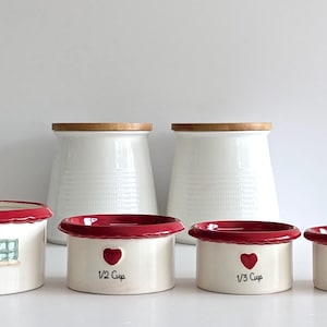 Ceramic House Measuring Cups, Measuring Cup Set, Ceramic Measuring Cups ...