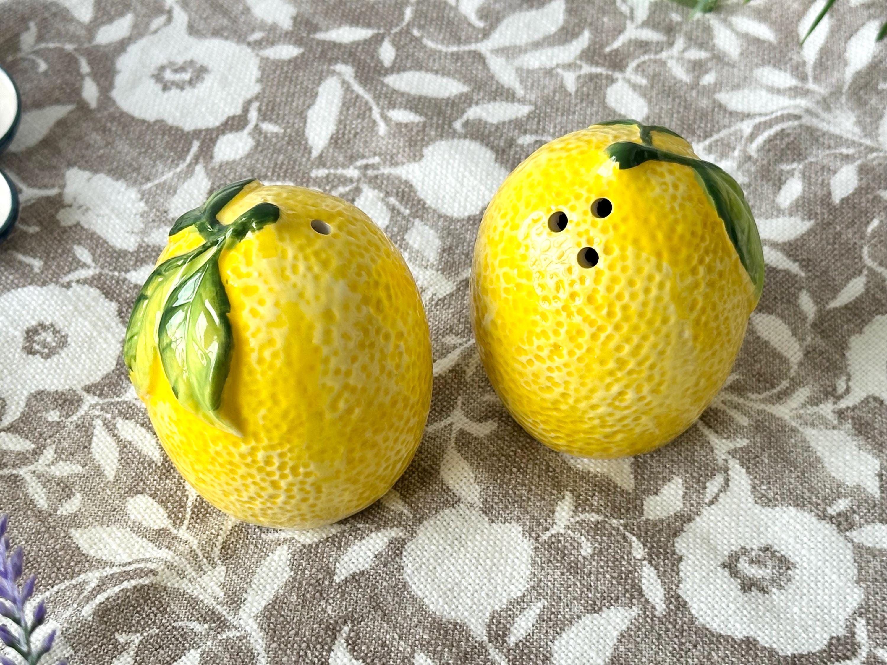 Salt and Pepper Shakers, Lemon Salt and Pepper Jars, Citrus Decor, Salt ...