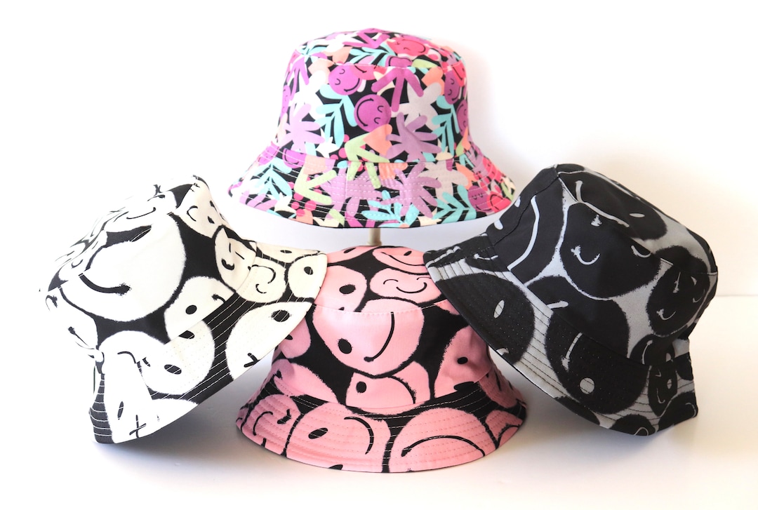 Smiley Face Bucket Hat, Smiley Bucket Hat, Fisherman Hat, Sun Hat ...