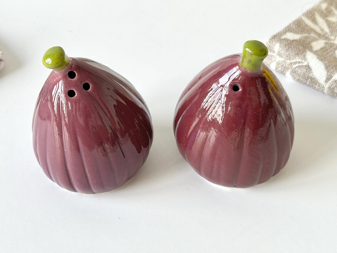Salt and Pepper Shakers, Figs Salt and Pepper Jars, Cute Ceramics, Salt ...