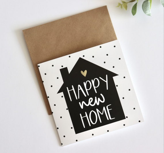 New Home Card New House Card Hand Painted New Home Gift - Etsy