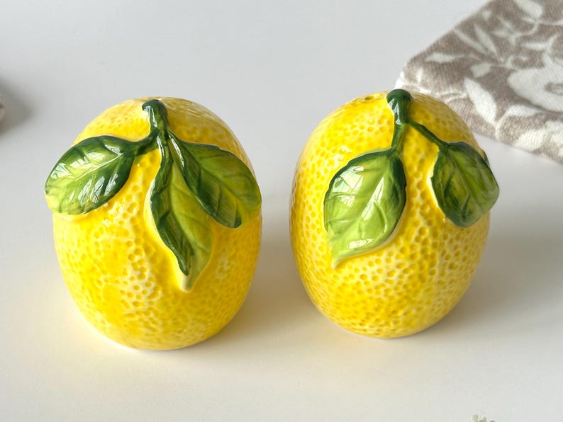 Salt and Pepper Shakers, Lemon Salt and Pepper Jars, Citrus Decor, Salt ...