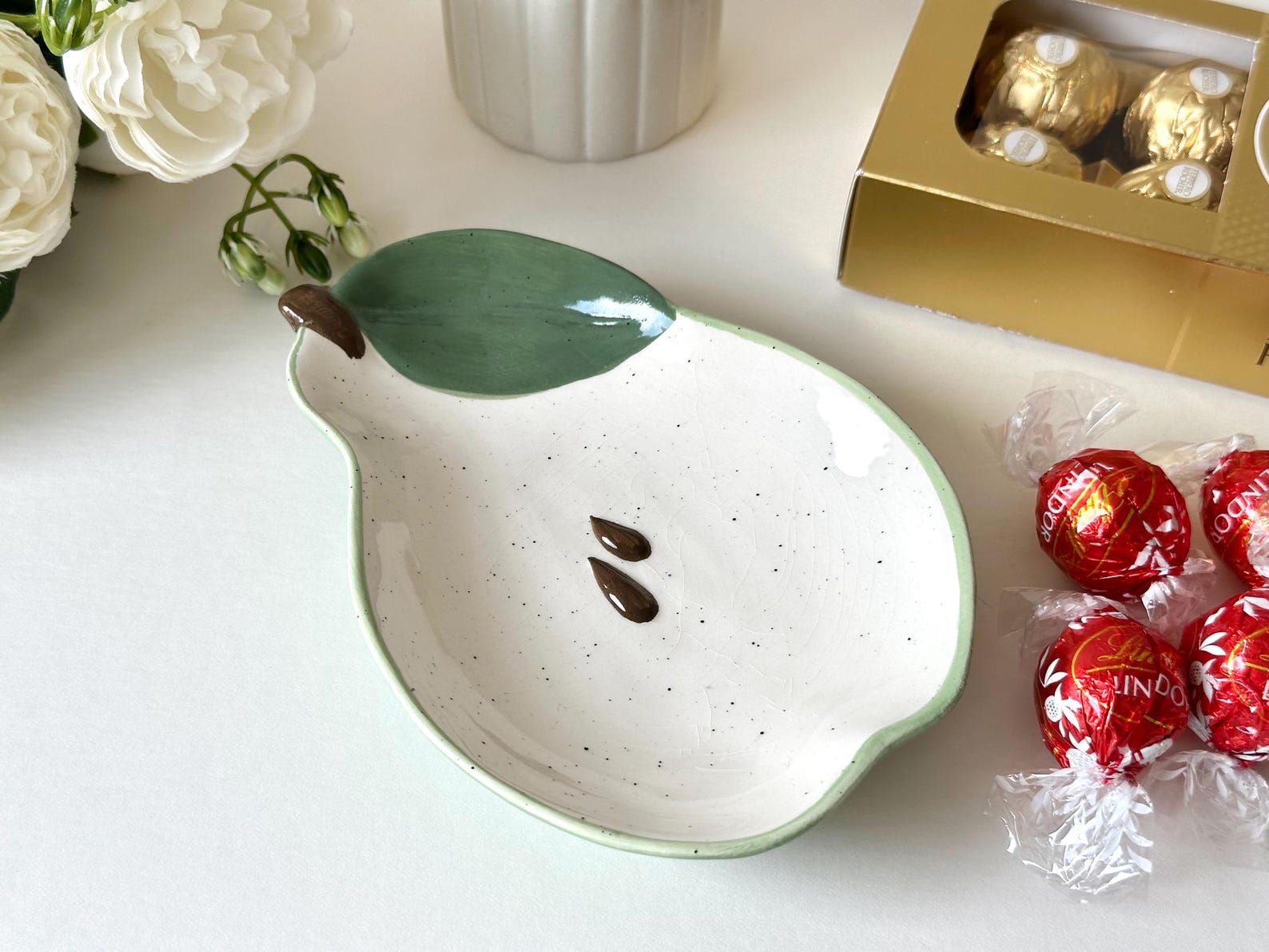 Ceramic Apple & Pear Bowls, Decorative Fruit Dish, Cute Ceramics ...
