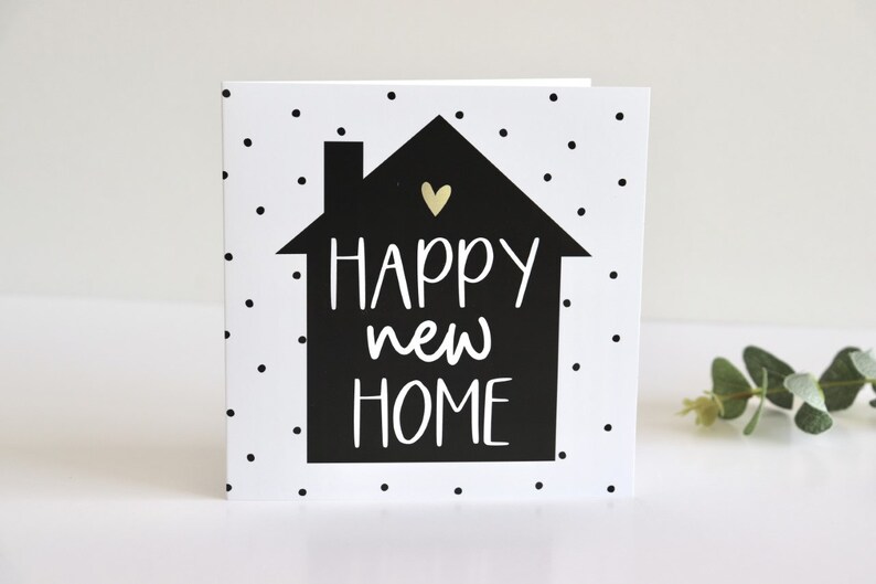 New Home Card, New House Card, Hand Painted, New Home Gift, New Home ...
