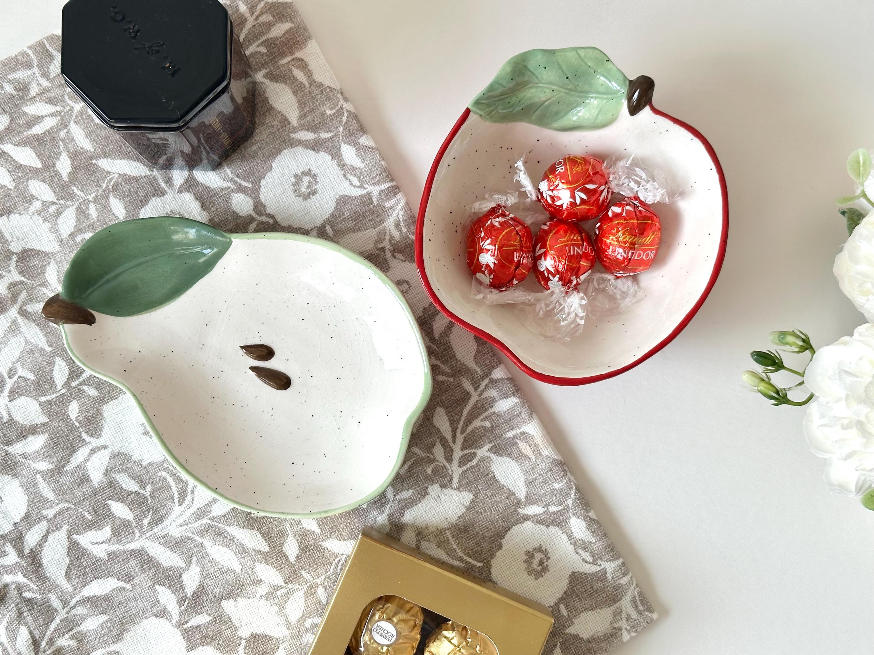 Ceramic Apple & Pear Bowls, Decorative Fruit Dish, Cute Ceramics ...
