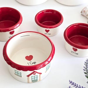 Ceramic House Measuring Cups, Measuring Cup Set, Ceramic Measuring Cups ...