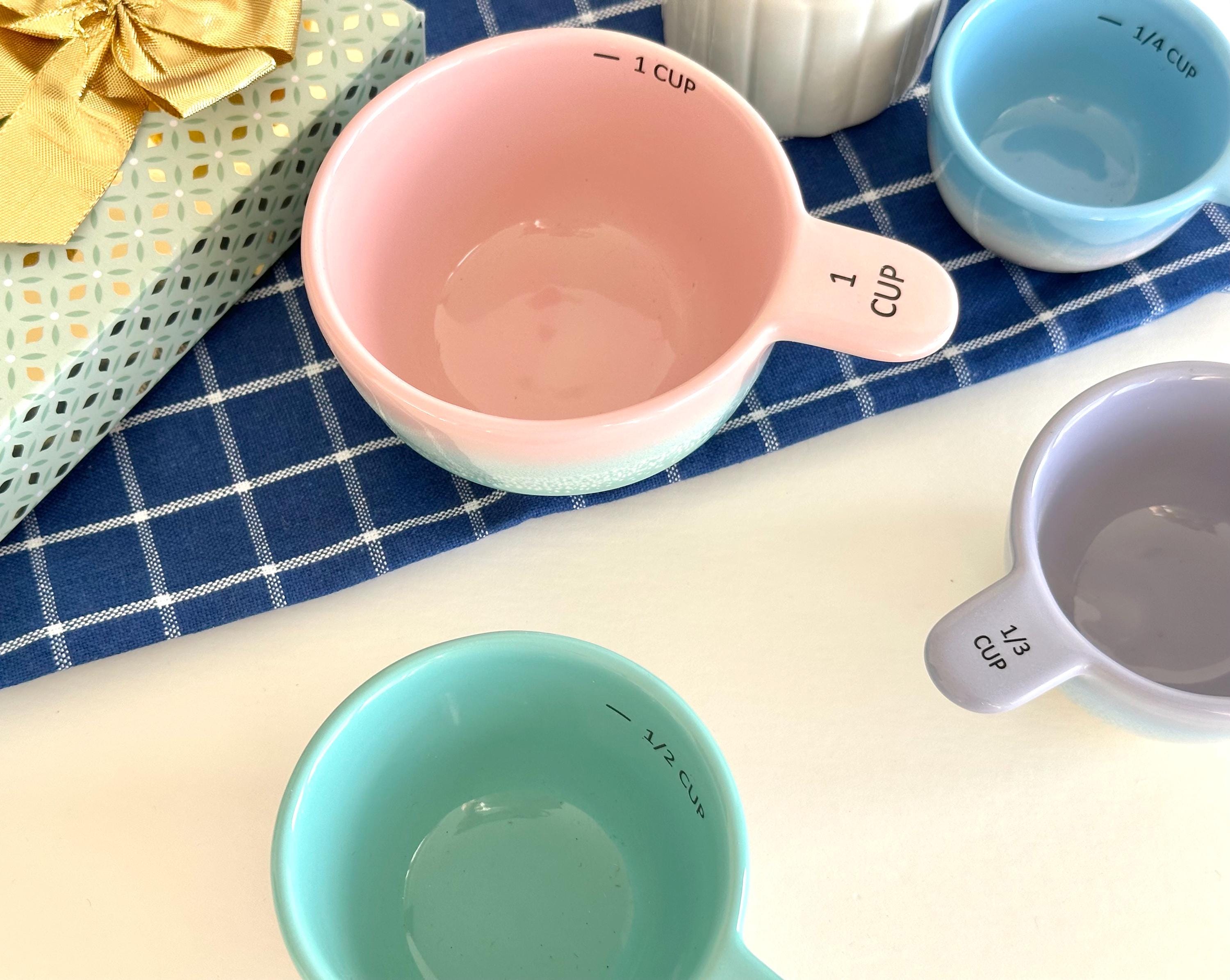 Pastel Ombre Ceramic Measuring Cups: Cottagecore Kitchen Decor - Etsy