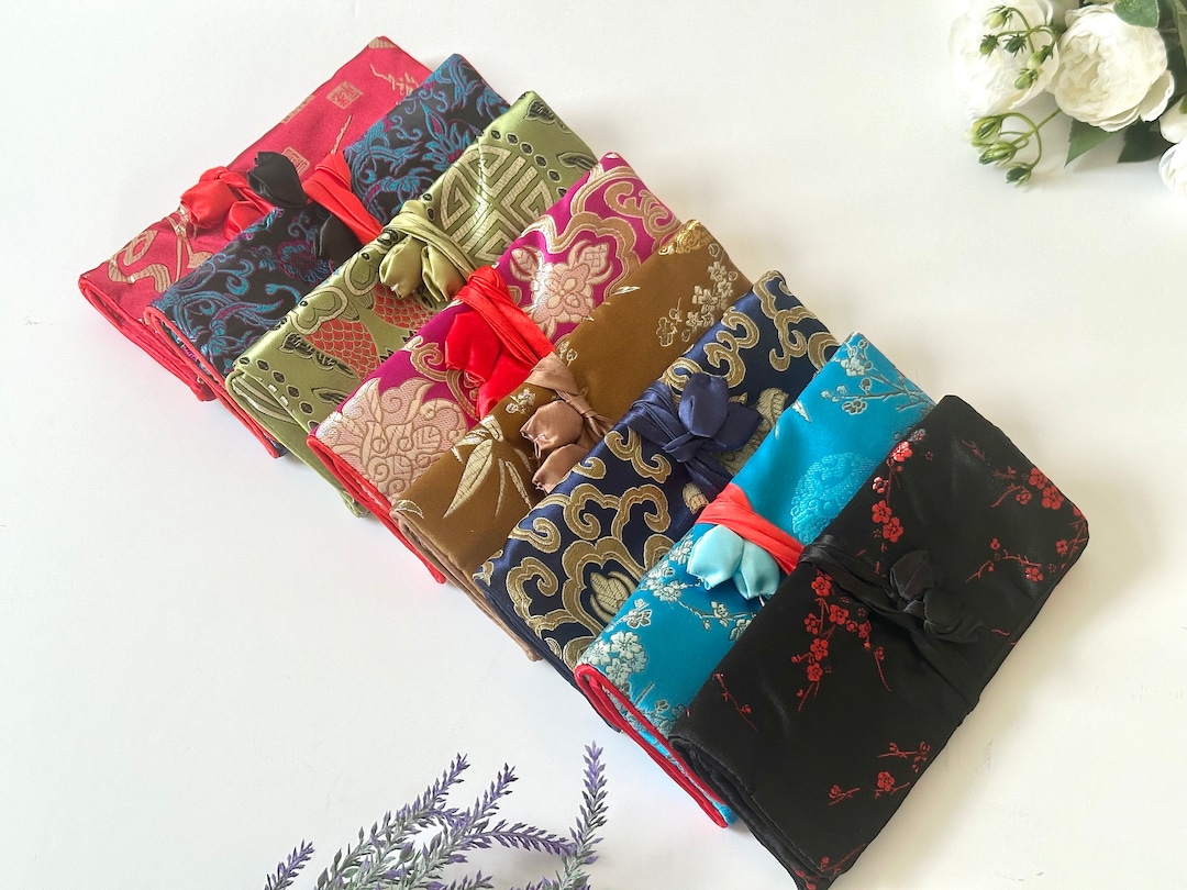 Jewelry Roll, Travel Jewelry Rolls, Fabric Jewellery Organiser, Travel ...
