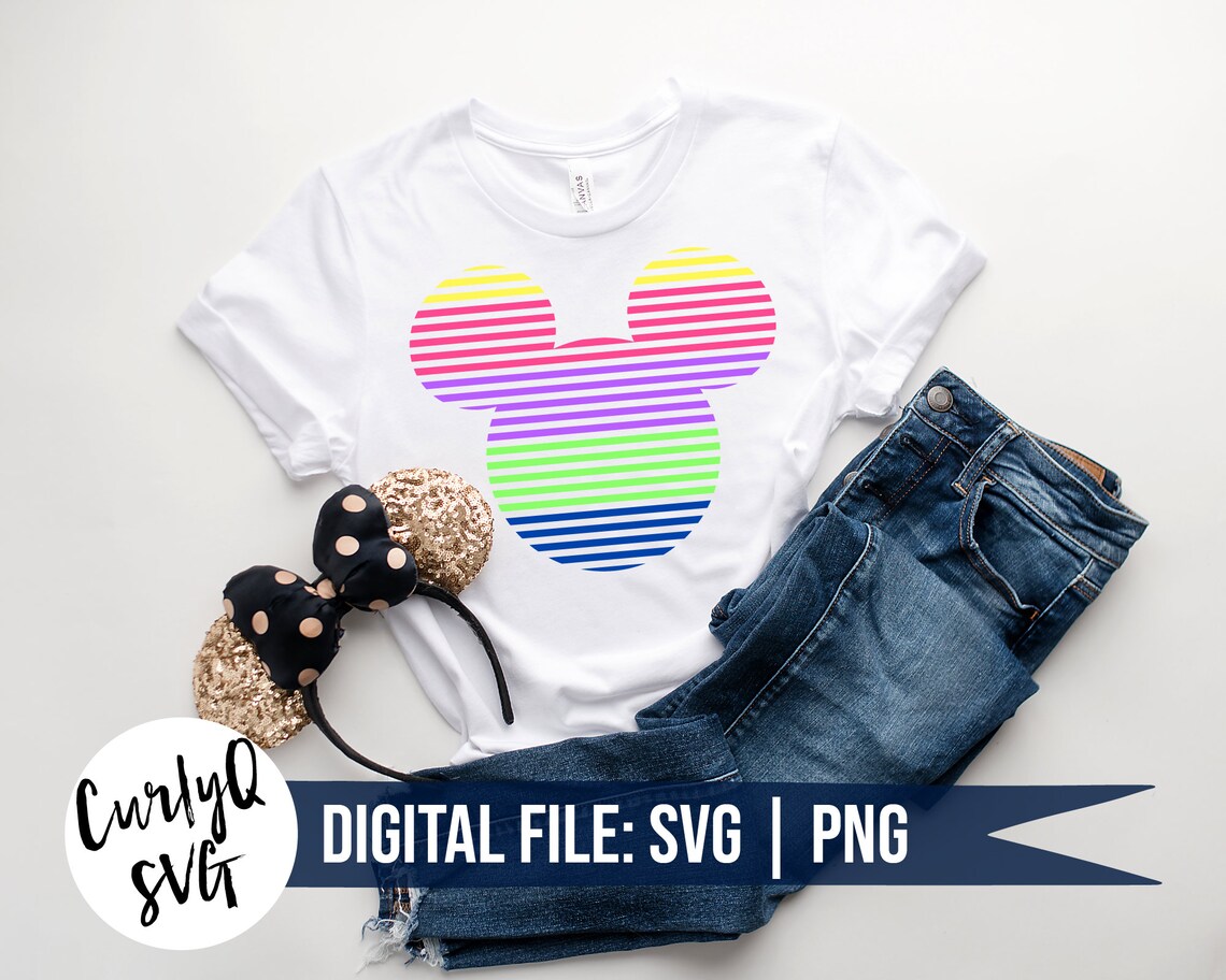 SVG, Mickey Svg, Rainbow Mickey, Sketch, Design, Digital Download ...