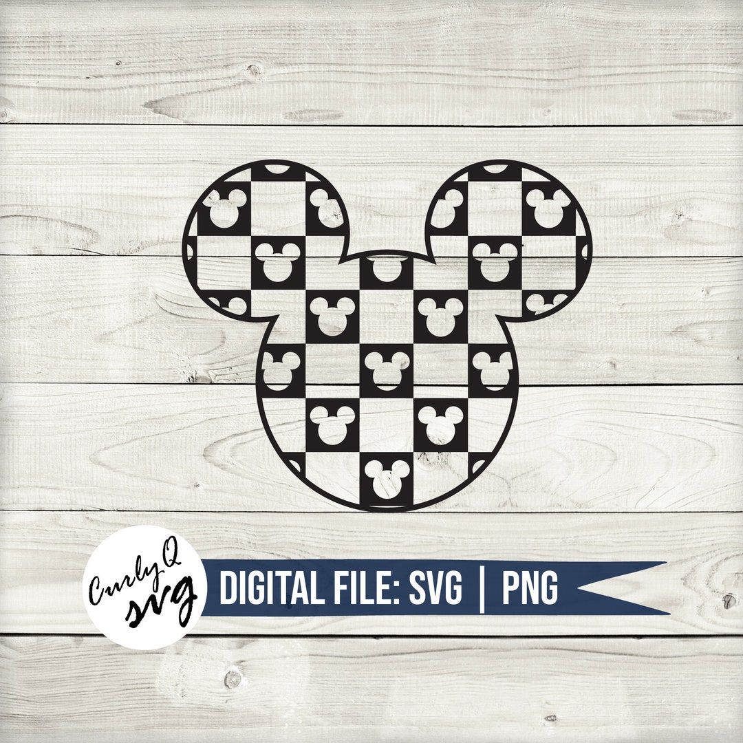 SVG, Checkered Mickey, Checkered Minnie, Retro, Cut File, Digital ...
